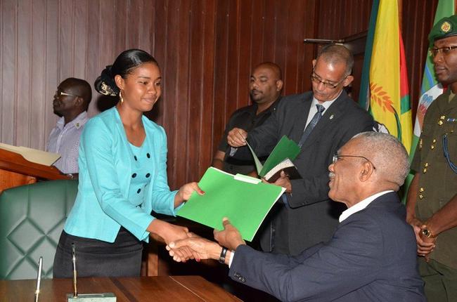 Eighteen year old Ms. Maxine Ann Welch, Deputy Mayor of Lethem, Upper ...